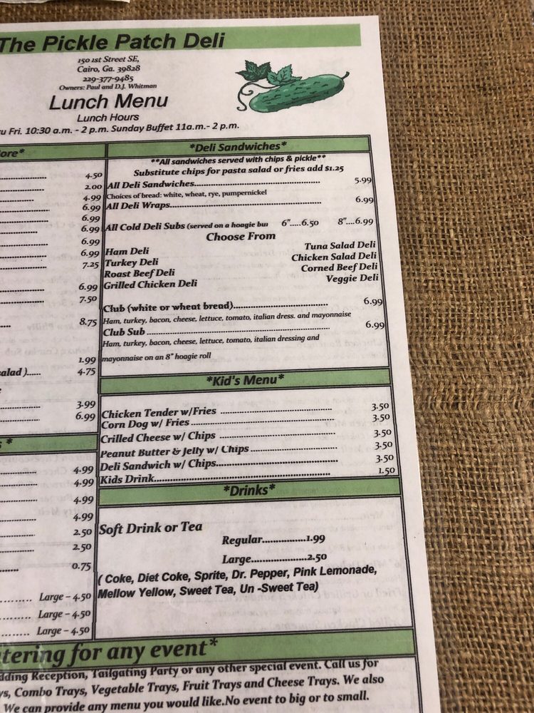 Pickle Patch Deli, Cairo - Menu, Reviews (120), Photos (47) - Restaurantji