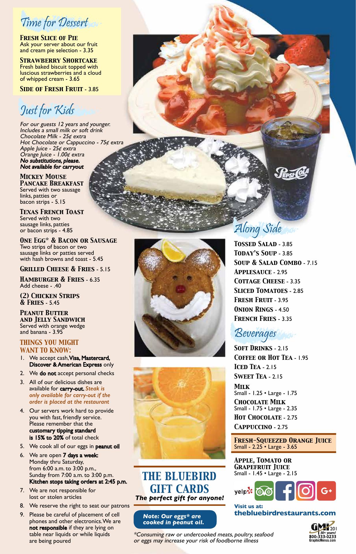 The Bluebird Restaurant, Fort Wayne - Menu, Reviews (281), Photos (92 ...