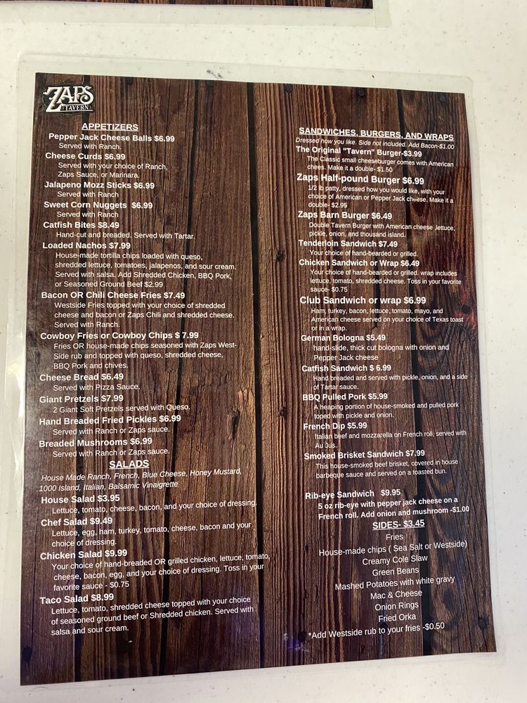 Zaps Tavern, Mount Vernon - Menu, Reviews (156), Photos (49) - Restaurantji