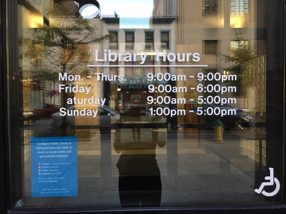 LEXINGTON PUBLIC LIBRARY, CENTRAL LIBRARY - Lexington KY - Hours ...