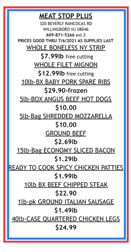 Menu for Meat Stop Plus, Willingboro, NJ - Restaurantji