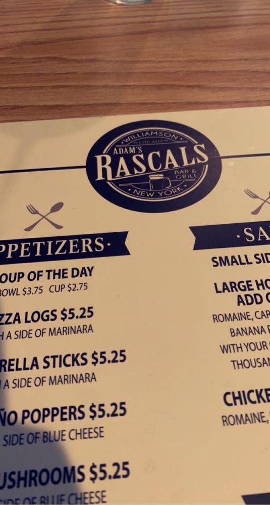 Adam’s Rascal’s Bar & Grill, Williamson - Menu, Reviews (55), Photos ...