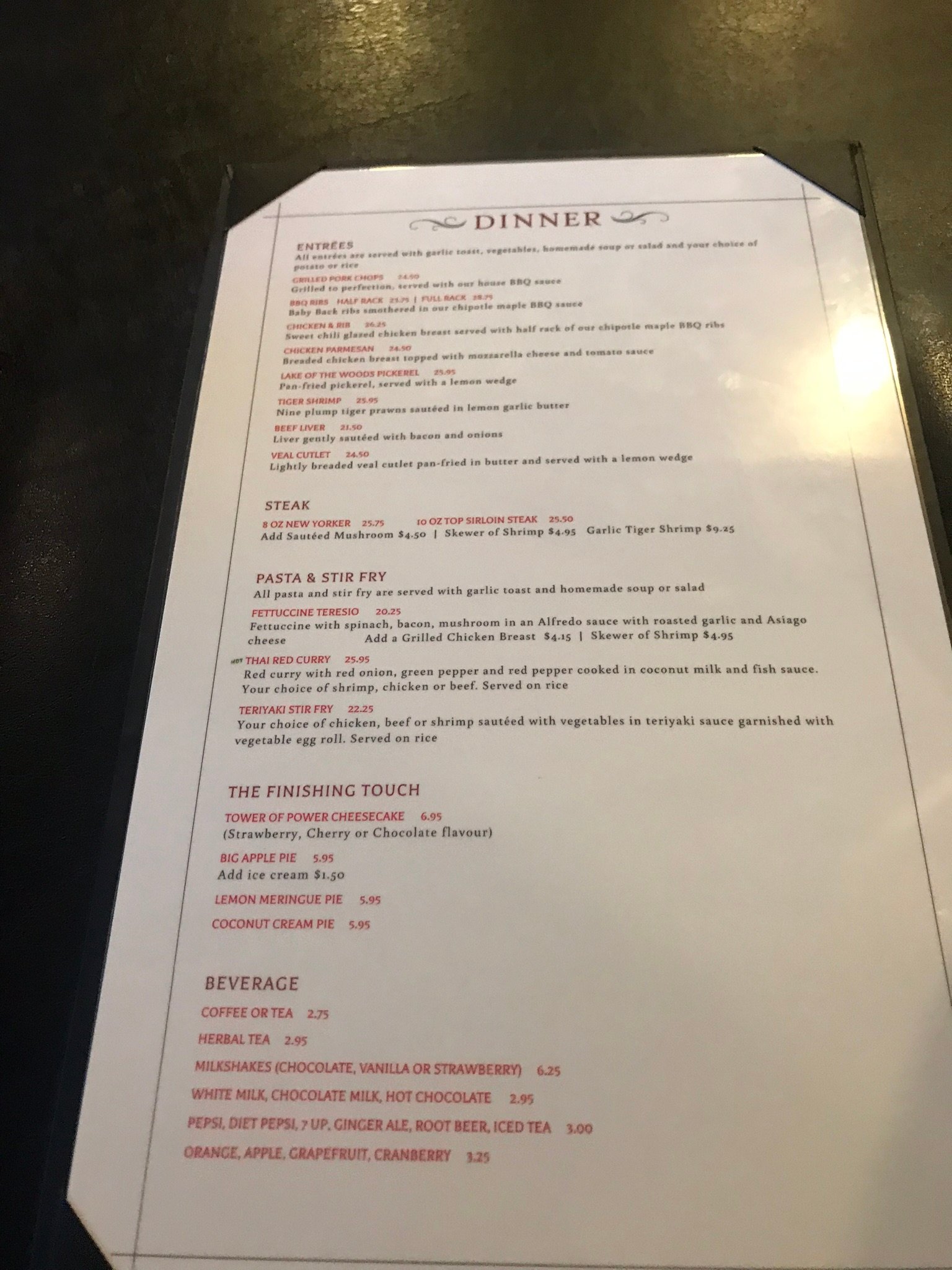 Yesterday's Restaurant, Kenora - Menu, Reviews (168), Photos (31 ...