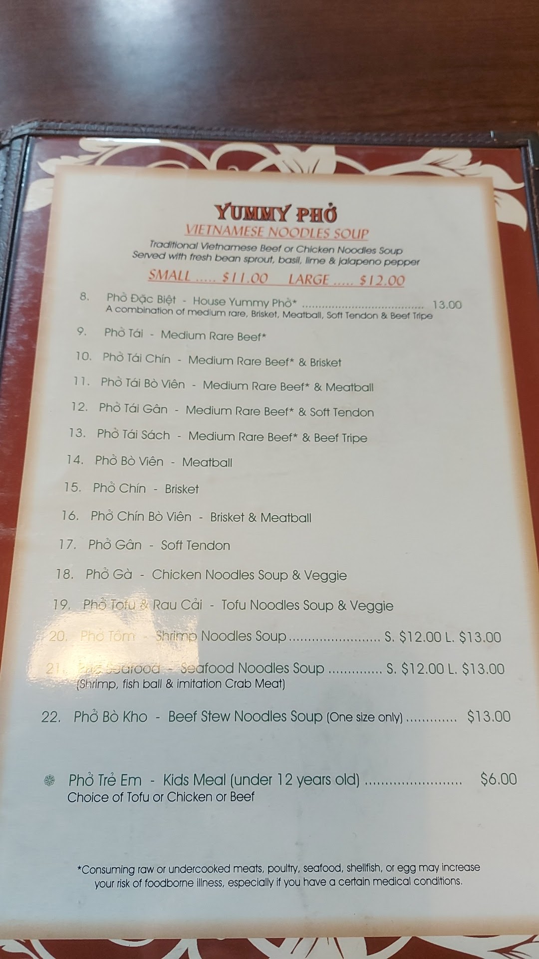 Menu for Yummy Phở, Redmond, WA - Restaurantji